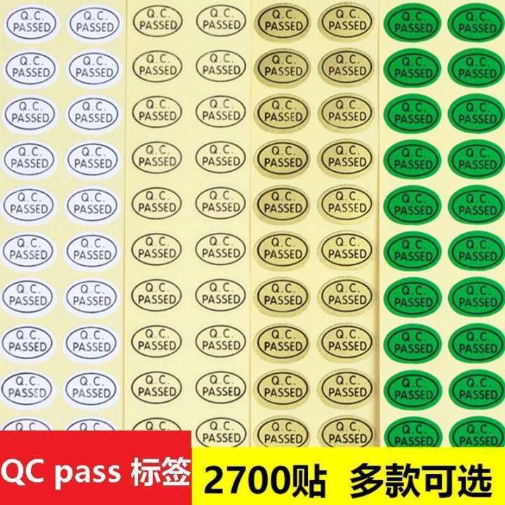 sticker adhesive PASSED green white oval pass circular QC label | Daraz ...