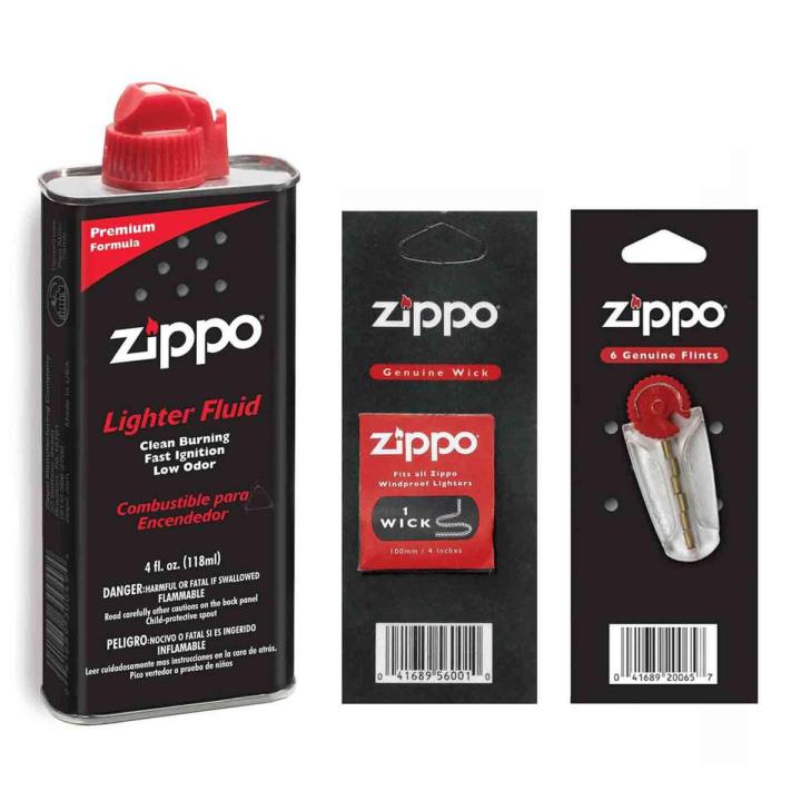 Zippo Fuel 125 ml With Wick, Flint combo pack | Daraz.com.bd