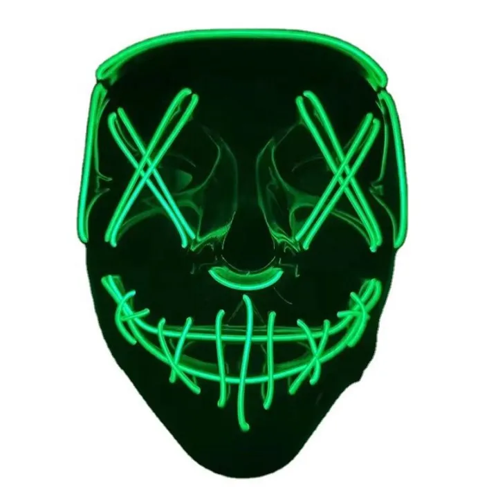 【Trick or Treat Alliance Mall】1 Pcs Neon Light Led Toy Mask Black Mask ...