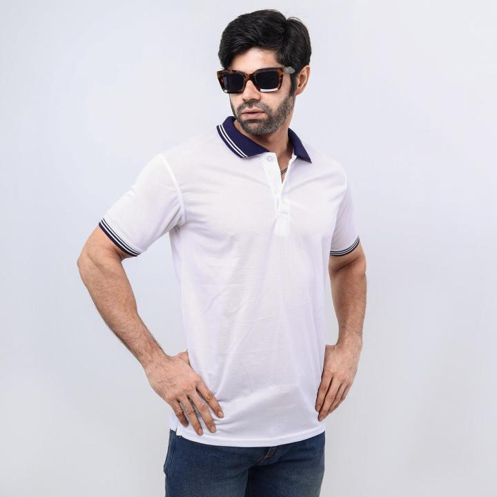 Pure White Color Polo T-Shirt For Men Stylist New Premium Quality By ...