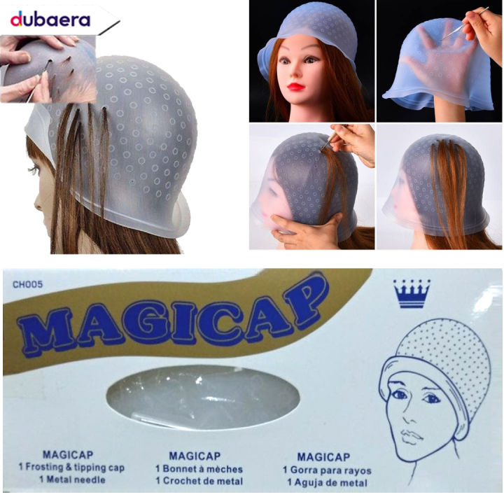 Magicap Reusable Highlighting Frosting Tipping Cap Hair Coloring ...