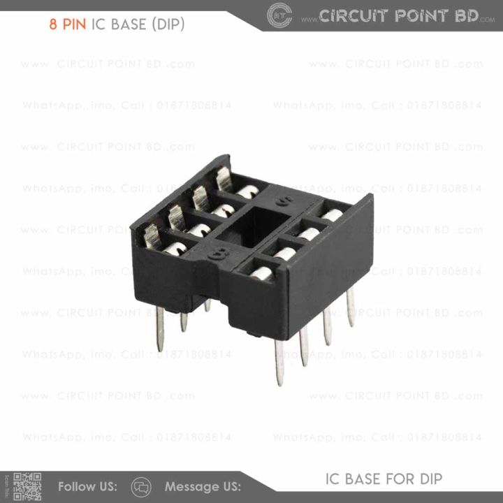 10 Pcs 10-Pin IC Base Socket – DIP IC Socket, PCB Mount, Solder Type ...