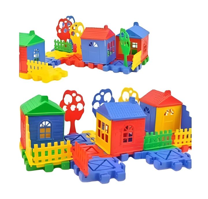 Block Set Educational Building Train Blocks For Kids -22 Pcs Plastic ...