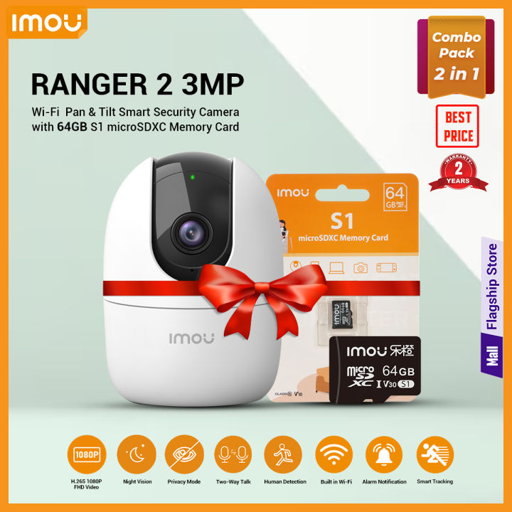 Imou Ranger 2 (3MP) SMART WiFi Indoor IP CAMERA + 64 GB SD CARD ...