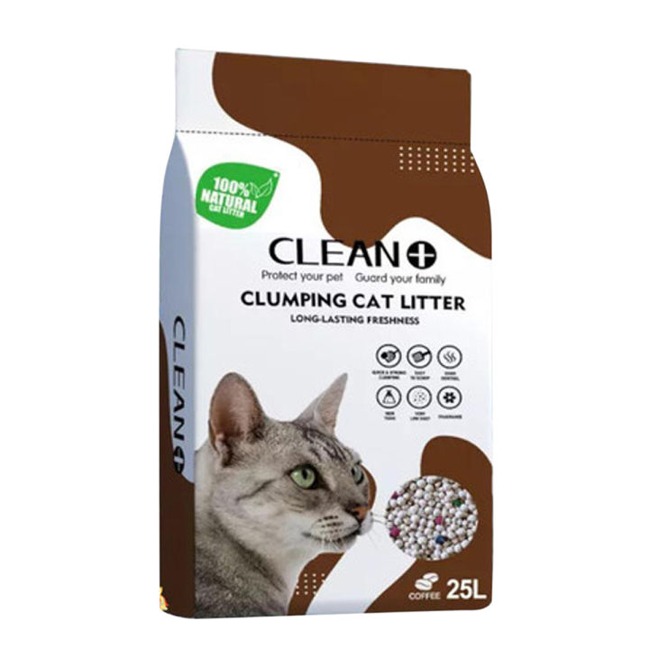 Clean Plus Clumping Cat Litter Coffee Flavor 10 Ltr | Daraz.com.bd
