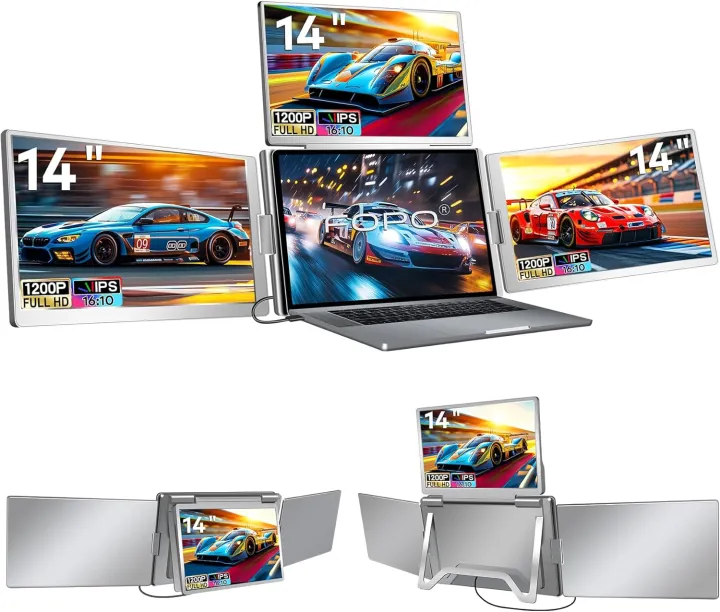 Portable Quad Monitor –Full HD (Triple Screen Extension for Laptop ...