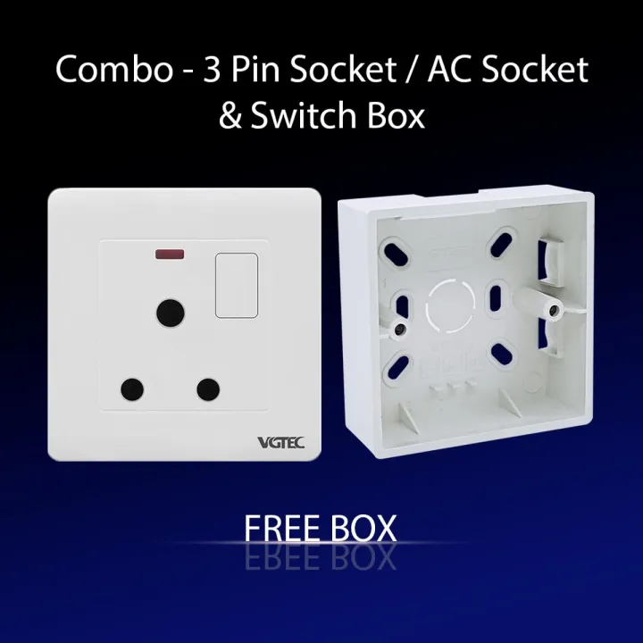 Combo - AC Socket & Switch Box | Daraz.com.bd