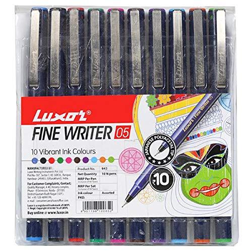 Luxor Fine Writer Pen 10 Pcs Multi Colors | Daraz.com.bd