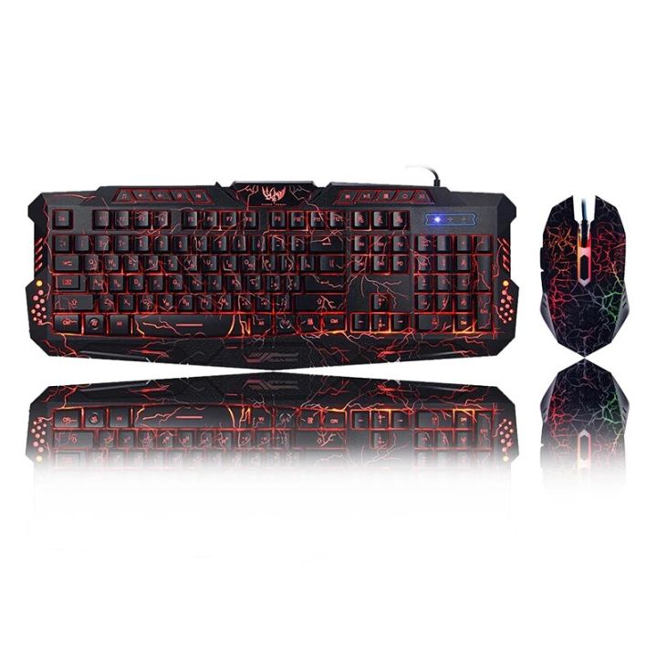 New M200 Russian/Hebrew/Arabic Gaming Keyboard Mouse Combos Purple/Blue ...