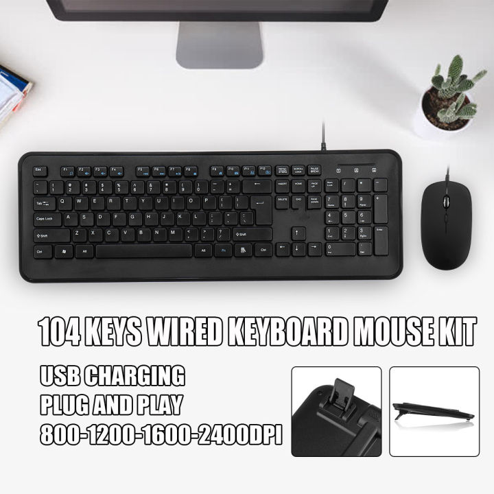 Aigo 104 Keys Wired Keyboard And Mouse Kit Gamer Combo Set USB for PC ...