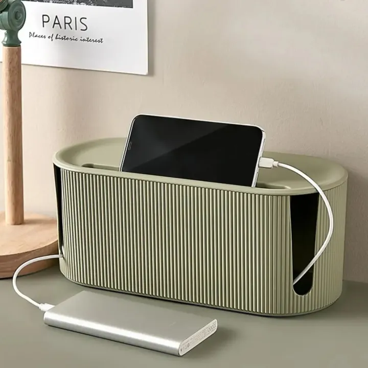 Cable Organizer Box with Lid PP Cable Management Saving Space Socket ...