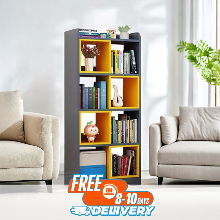 Bookcase Floor-Standing Bookshelf Against The Wall Household Small Bookcase Space-Saving Student ...