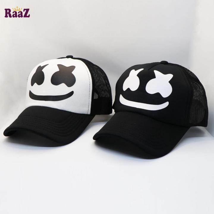 White Front Black Marshmello Printed Logo Foam Net Cap | Daraz.com.bd
