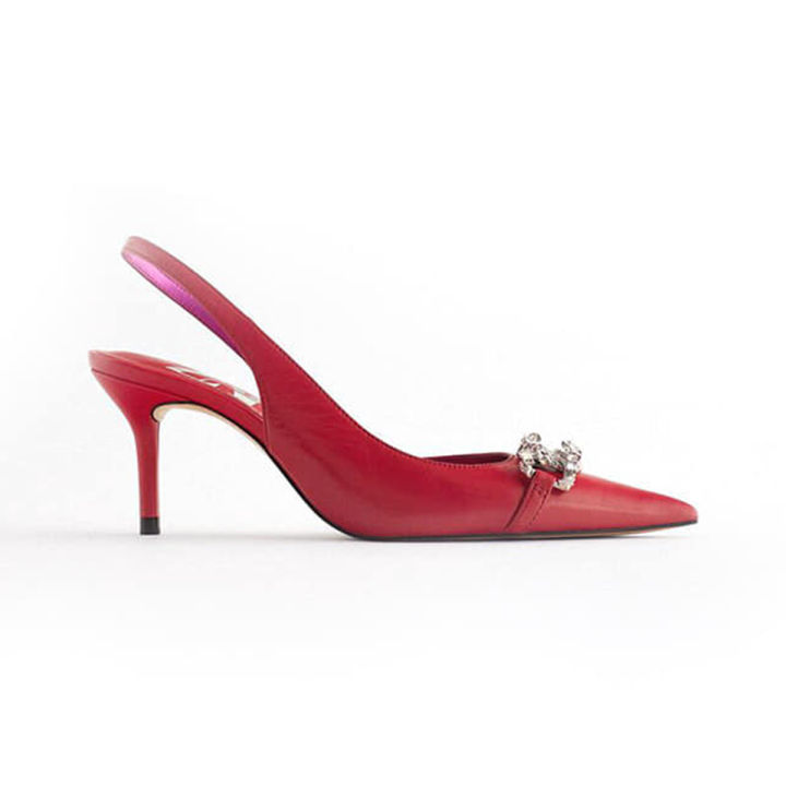 Red Pencil Heel Shoe for Women-Pu Leather | Daraz.com.bd