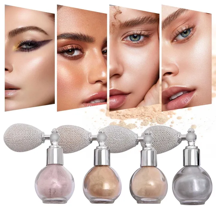 4 Colors Highlighter Powder Spray High Gloss Glitter Powder Glitter ...