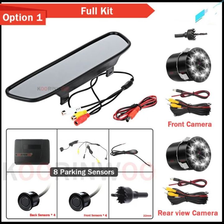 Option 1-White Sensors-Koorinwoo Auto Parking sensor 8 Radars Detector ...