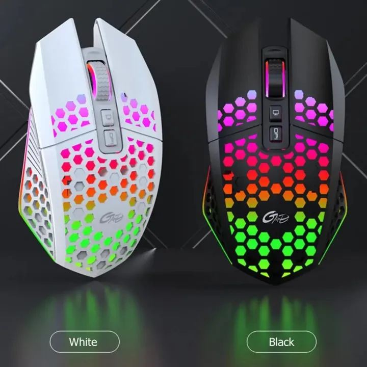 X801 8 Buttons Wireless Mouse Gaming Honeycomb 3 Gears 1600 DPI RGB ...