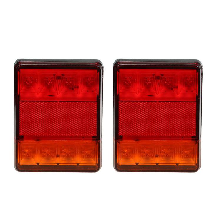 2X 12V 8LED Carvan Van Truck Lorry Trailer Rear Tail Light Stop Lights ...