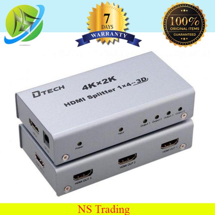 Dtech 3D 4Kx2K HDmi Splitter 1X4...1 Port HDMI To 4 Port HDMI Splitter ...