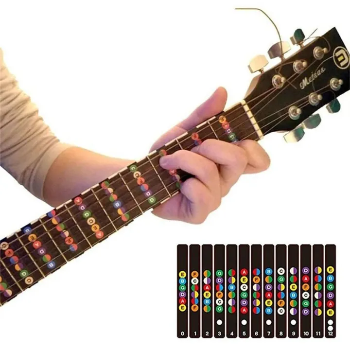 Learning Musical Instrument Musical Scale Frets Note Decal Electric ...
