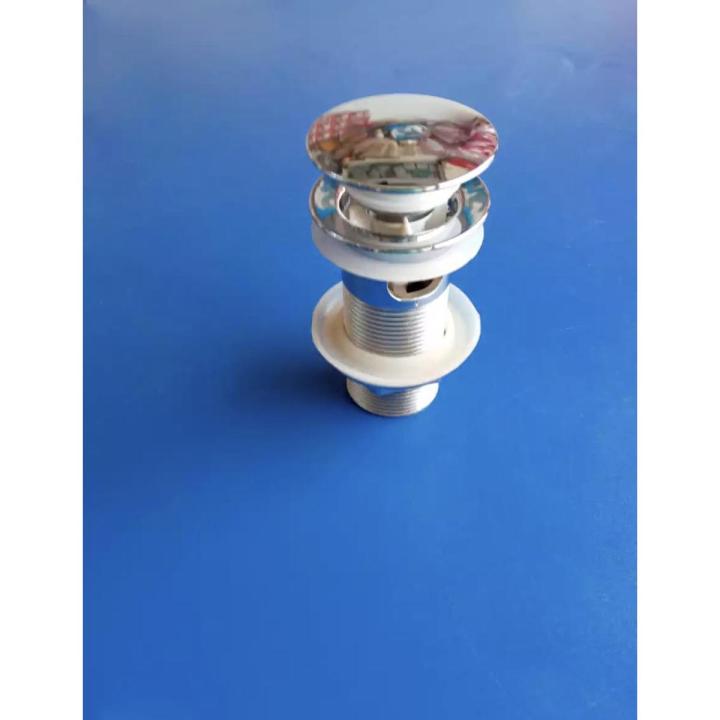 Bathroom Waste Pop Up Push Button Basin Sink Slotted Brass Chrome Plug ...