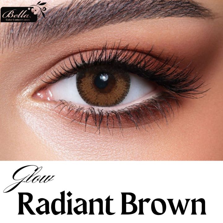 New Bella Radiant Brown Glow Color Contact Lens With Regular Kit Box ...