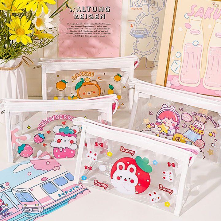 EB Waterproof Transparent Cute Cartoon Travel Pouches Kawaii Cosmetic ...