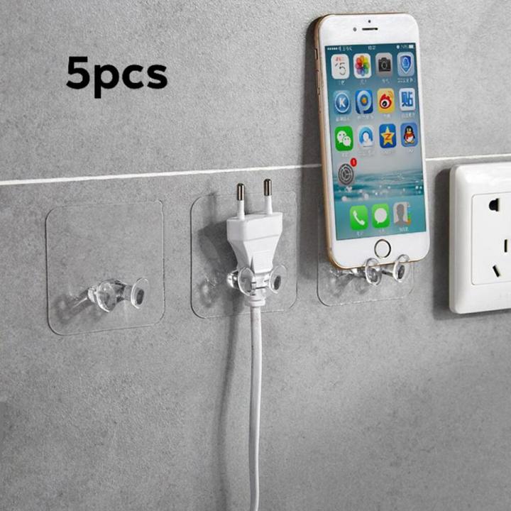 Strong Adhesive Cable Holder Power Plug Socket Wall Door Sticky Hanger ...