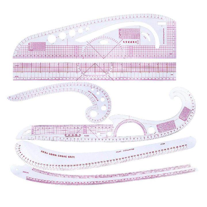 6 Styles French Curve Ruler Metric Rulers Set for Dressmaker Tailor ...
