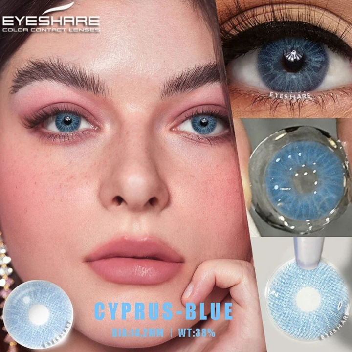 New Cyprus Blue Color Contact Lens With Regular Kit Box For Men And ...