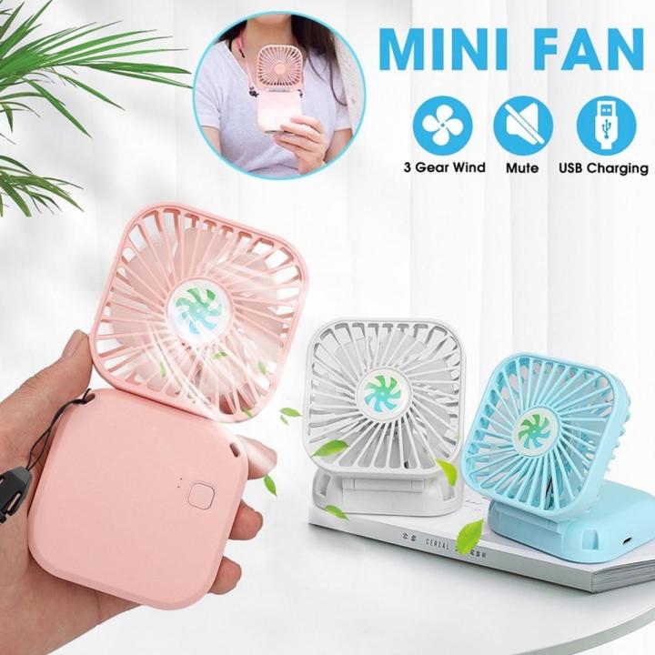 USB Foldable Hanging Neck Electric Fan Mini Cold Air Rechargeable ...