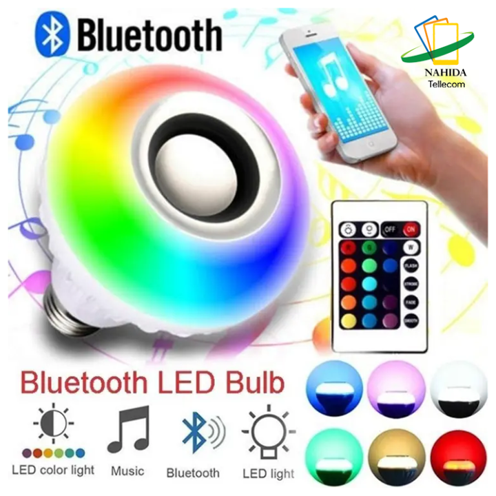 Smart Led Remote Control Bluetooth Speaker Music Bulb - AC 220V, RGB ...
