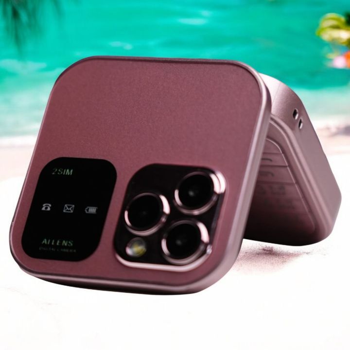 iPhone & Samsung Z Flip Inspired Folding Button Phone | Real Dual ...