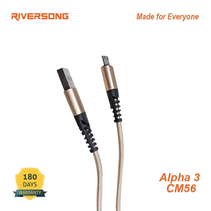 Riversong Alpha 03 CM56 Fast Charging Nylon Braided Cable | Daraz.com.bd