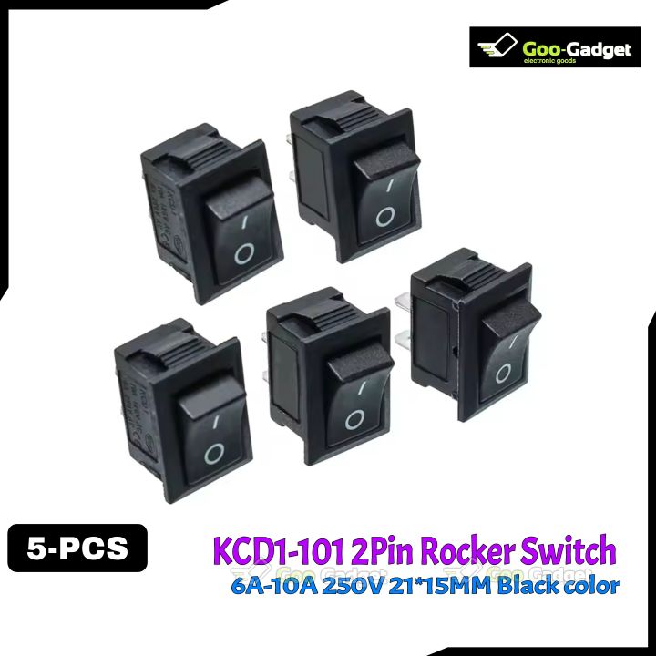 Rocker Switch ON/OFF KCD1-101 2-Pin Mini DC Rocker Switch (Black) 5-PCS ...