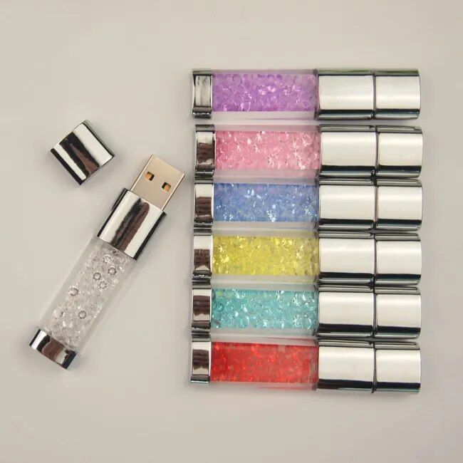 Creative Crystal LED Light Pendrive 2.0 USB Flash Pen Drive 128mb 4gb ...