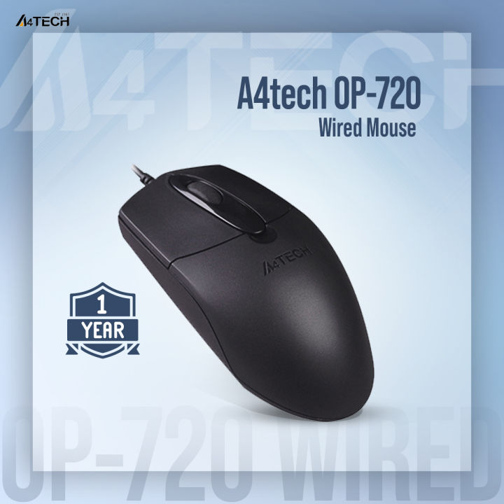 A4tech OP-720 Wired Mouse - 1200 DPI - For PC/Laptop - Black | Daraz.com.bd