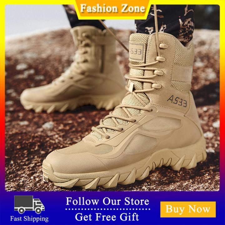 New Men High Quality Military Leather Boots Special Force Tactical ...