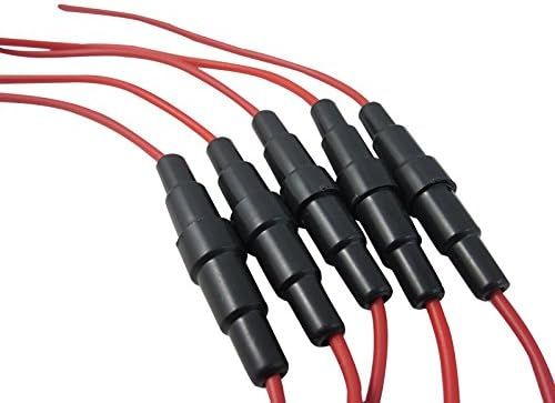 10Pcs 5X20Mm Inline Fuse Holder Fast-Blow Screw Type Fuse Holder With ...