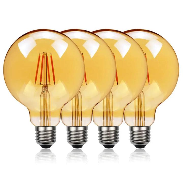 4 Pack G95 LED Bulb 2700K Vintage Retro Edison Filament Bulb E27 ...