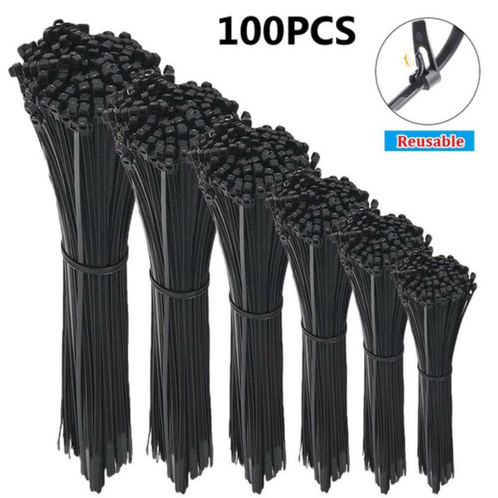 100pcs Self Locking Cable Tie Line Organizer Holder Straps Zip Fasten ...