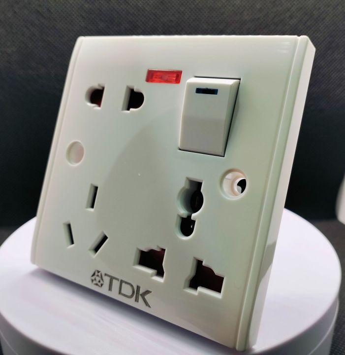 6 Pin Multi Gang Socket with Gang Box & Indicator 3 pin & 2 Pin Multi ...