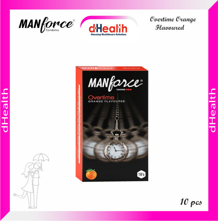 Manforce Overtime Orange Flavoured Condom 10pcs Single Pack | Daraz.com.bd