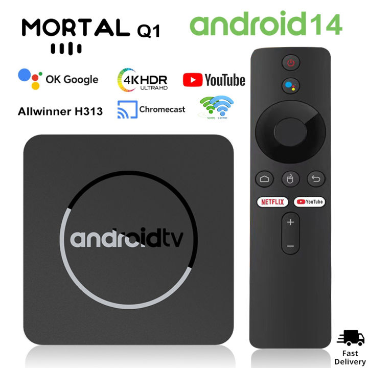 Smart Android TV Box Mortal Q1 AllwinnerH313 Google Voice Yuotube 4K ...