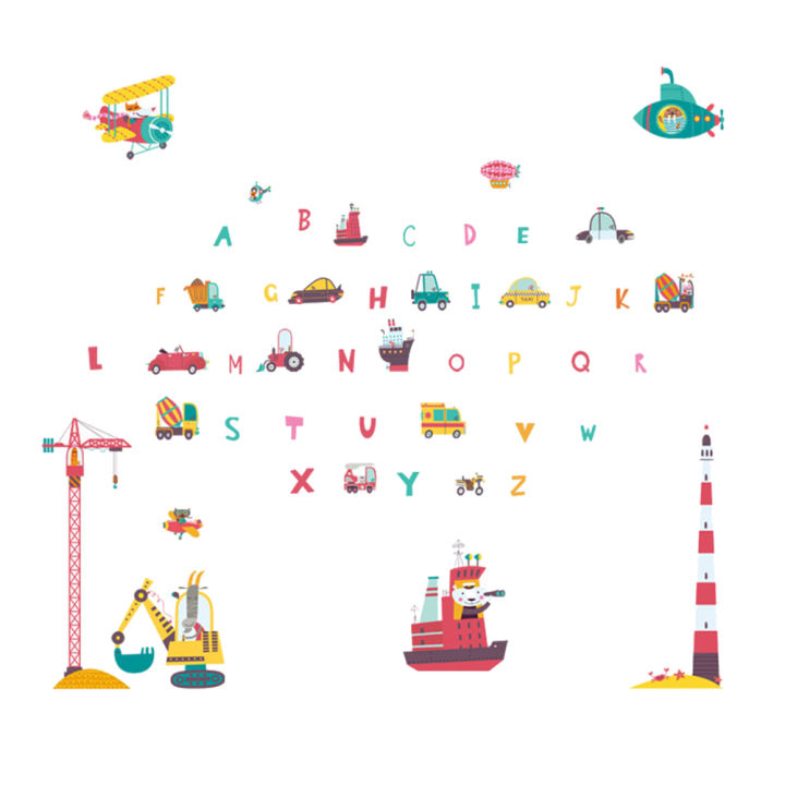 【Lejia】Cartoon Vehicle Kids Wallpaper Sticker | Daraz.com.bd