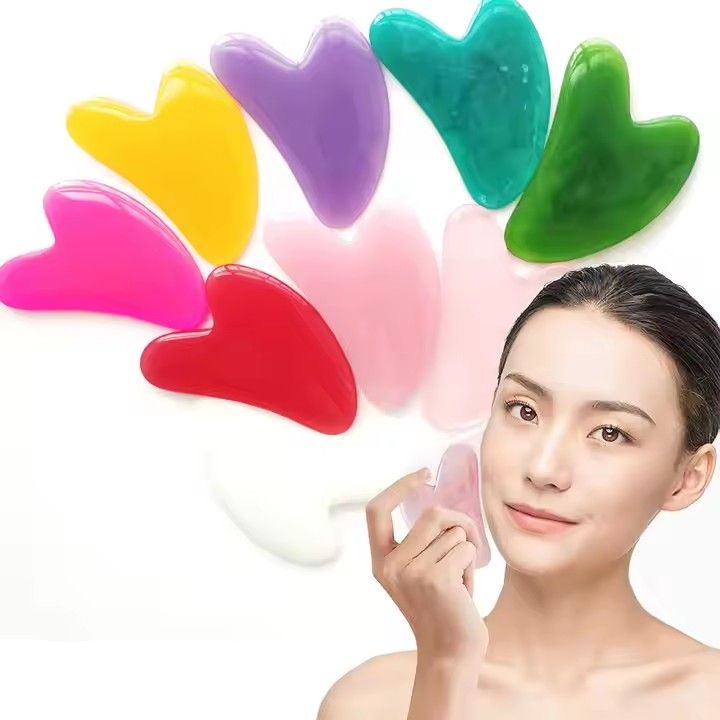 1Pcs Heart Shape Resin Gua Sha Board SPA Massage Scraping Scraper Face ...