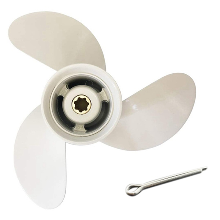 Outboard Propeller White Propeller Aluminium Alloy Propeller for 6Hp 8 ...