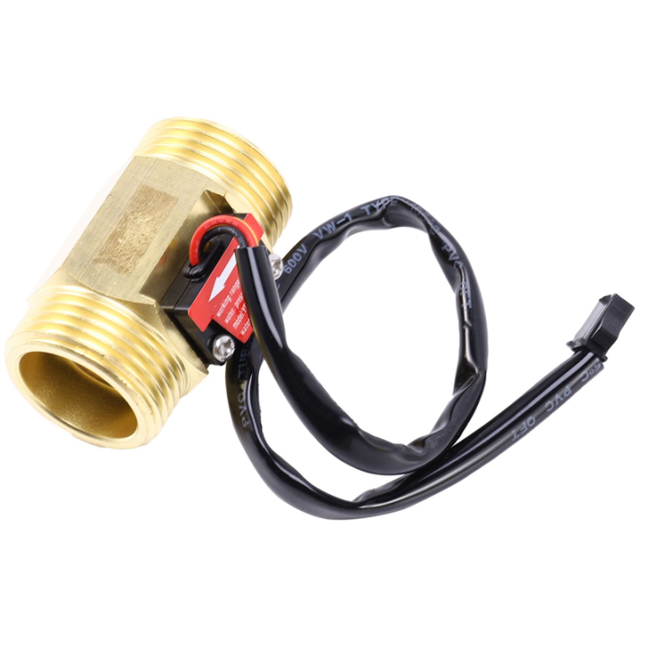 8X B10 Dn25 1Inch Water Hall Effect Turbine Flow Sensor Meter Turbine Flowmeter 2-50L/Min（Brass ...