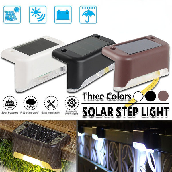 1PC LED Solar Stair Lamps Waterproof Outdoor Solar Light Garden Pathway Yard Patio Stairs Steps ...