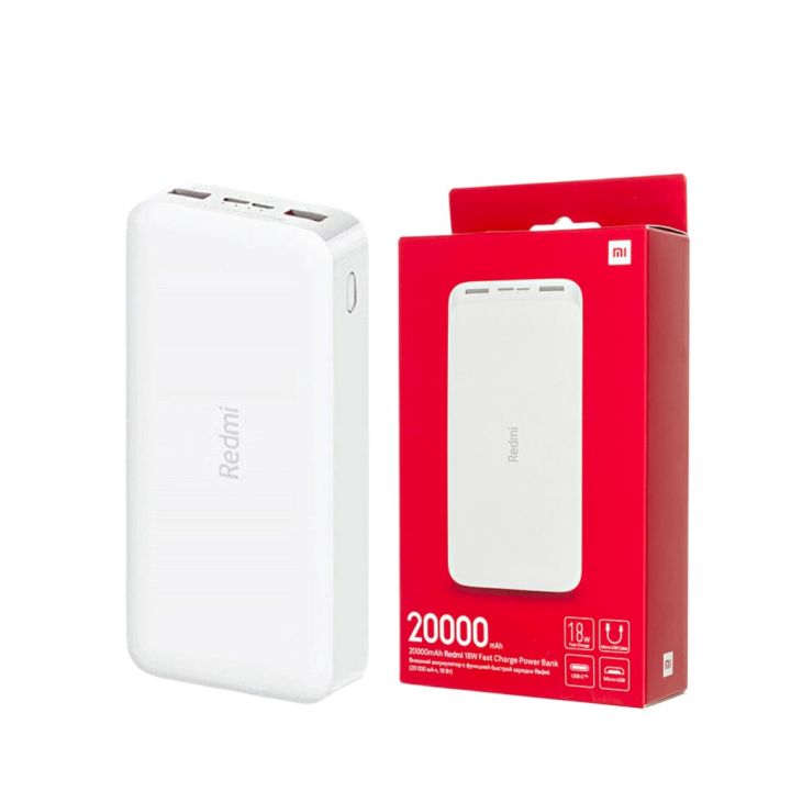 Power Bank 20000 mAh mi Brand Dual Input White color & Dual USB port ...